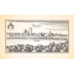 OTTO Kunstdruck Brunsroda Adelsitz Groß Brunsrode Lehre Dorfkirche Kupferstich Merian, (1 St)