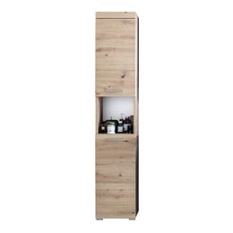 OTTO Hochschrank AMANDA, H 190 cm, Asteiche Dekor, mit 2 Türen und 1 Ablagefläche, braun