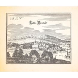 OTTO Kunstdruck Kloster Bürsfeld Weser Klosterkirche Sägemühle Gutshaus Kupferstich Me, (1 St)