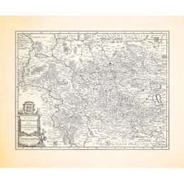 OTTO Kunstdruck Ducatus Brunsvicensis Karte der Herzogtümer Braunschweig Kupferstich M, (1 St)