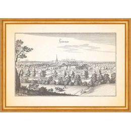 OTTO Kunstdruck Liebenau Amtshaus Wasserburg Dorf Flecken Kirche Kupferstich Merian 05, (1 St)