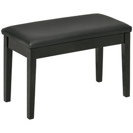 HOMCOM Klavierbank Klavierhocker mit versteckten Stauraum, Pianobank mit Lederkissen (bis 150 KG Belastbar, 1-St., Schwarz), 75 x 35 x 49 cm