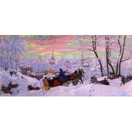 OTTO Kunstdruck Shrovetide Boris Michailowitsch Kustodijew Fastnacht Winter Abend B A3, (1 St)