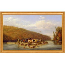 OTTO Kunstdruck Lumbermans Ferry Cornelius David Krieghoff Fähre Rinder Kühe B A3 0132, (1 St)