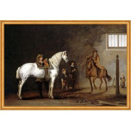 OTTO Kunstdruck White Horse in a Riding School Abraham van Calraet Pferde Reiter Tier, (1 St)