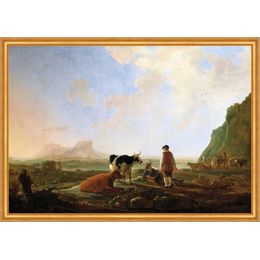 OTTO Kunstdruck Herdsmen with Cows Aelbert Jacobsz. Cuyp Herde Hirte Tiere Kühe Weide, (1 St)