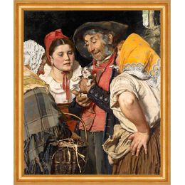 OTTO Kunstdruck Old Mans Treasure, Das Katzchen Karl Gussow Tier Frauen Mann B A3 0274, (1 St)