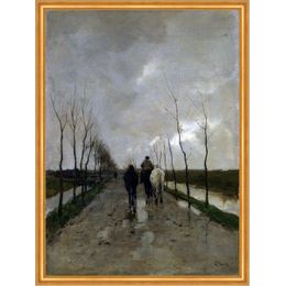 OTTO Kunstdruck A Dutch Road Anton Mauve Pferde Landstraße Bäume Tiere Sturm Regen B A, (1 St)