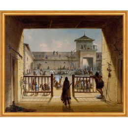 OTTO Kunstdruck Interior of Fort Laramie Alfred Jacob Miller Stützpunkt Innenhof B A2, (1 St)