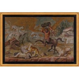 OTTO Kunstdruck Centaur mosaic Tiere Felsen Tiger Pferdemensch Kampf Reißen B A2 00043, (1 St)