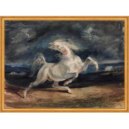OTTO Kunstdruck Horses Frightened by Lightning Delacroix Angst Scheu Blitz B A2 00022, (1 St)