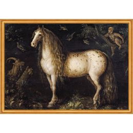 OTTO Kunstdruck The dapple-grey Roelant Savery Pferde Tier Affe Apfelschimmel B A2 000, (1 St)