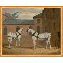 OTTO Kunstdruck Grey carriage horses Zugpferde Kutsche Tiere Herring B A2 00009 Gerahm, (1 St)