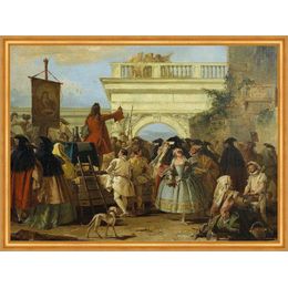 OTTO Kunstdruck The Charlatan Giovanni Domenico Tiepolo Betrüger Markt Masken Hund B A, (1 St)