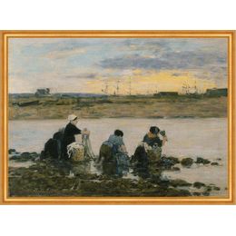 OTTO Kunstdruck Washerwomen by the River Eugene Boudin Waschweiber Frauen Hausarbeit B, (1 St)