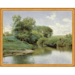 OTTO Kunstdruck Boating on the River Emilio Sanchez-Perrier Boot Fluß Wiese Ufer B A2, (1 St)