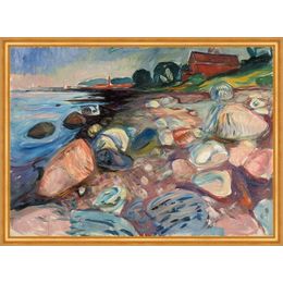 OTTO Kunstdruck Shore with Red House Edvard Munch Felsen Küste Meer Häuser Steine B A2, (1 St)