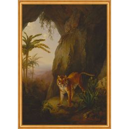 OTTO Kunstdruck Tiger in a Cave Jacques-Laurent Agasse Höhle Gebirge Tiere B A2 02346, (1 St)