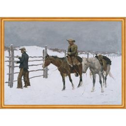 OTTO Kunstdruck The Fall of the Cowboy Frederic Remington Pferd Gatter Winter B A2 019, (1 St)