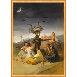 OTTO Kunstdruck Witches Sabbath Francisco de Goya Hexen Mond Nacht Bock Fledermaus B A, (1 St)