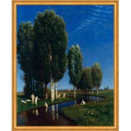 OTTO Kunstdruck Summer Day Arnold Böcklin Nackte Menschen Baden Fluß Bäume Himmel B A2, (1 St)