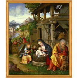 OTTO Kunstdruck The Nativity Gaudenzio Ferrari Sankt Jesus Maria Engel Josef Krippe B, (1 St)