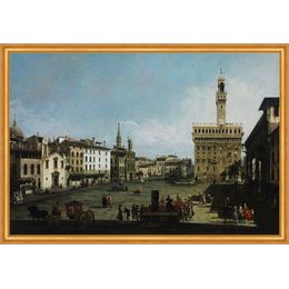 Kunstdruck The Piazza della Signoria in Florence Bernardo BellOTTO Italien Platz, (1 St)