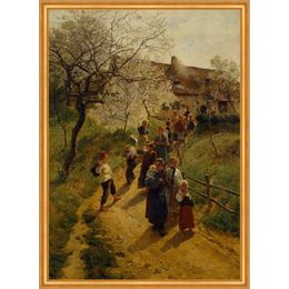 OTTO Kunstdruck A spring day Friedrich Kallmorgen Dorf Bäume Blüten Weg B A2 01955 Ger, (1 St)