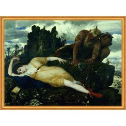 OTTO Kunstdruck Sleeping Diana Watched by Two Fauns Arnold Böcklin Gestalten Göttin B, (1 St)
