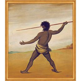 OTTO Kunstdruck Timmy, a Tasmanian Aboriginal, throwing a spear Duterreau Speer B A2 0, (1 St)
