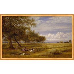 OTTO Kunstdruck An English Hayfield Benjamin Williams Leader Wiese England Rechen B A2, (1 St)