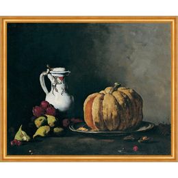 OTTO Kunstdruck Still Life with Pumpkin, Plums, Cherries, Figs and Jug Ribot Kürbis B, (1 St)