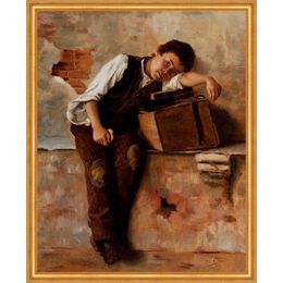 OTTO Kunstdruck Saudades de Napoles Berthe Worms Junge Kinder Mauer Heimweh Italien B, (1 St)