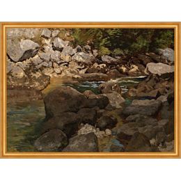 OTTO Kunstdruck Mountain Stream with Boulders Carl Schuch Gebirgsfluss Steine B A2 009, (1 St)