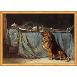 OTTO Kunstdruck Requiescat Briton Riviere Ritter Rüstung Tod Hund Wache Tiere Treu B A, (1 St)