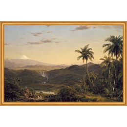 OTTO Kunstdruck Cotopaxi Frederic Edwin Church Palmen Tropen Reiter Pferd Wasserfall B, (1 St)