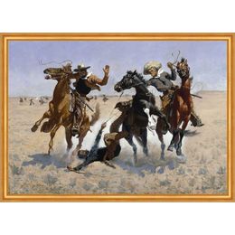 OTTO Kunstdruck Aiding a Comrade Frederic Remington Cowboys Lasso Pferde B A1 01939, (1 St)