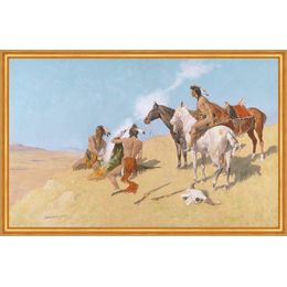 OTTO Kunstdruck The Smoke Signal Frederic Remington Rauchzeichen Pferd B A1 01930, (1 St)