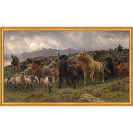 OTTO Kunstdruck Highland Raid Rosa Bonheur Ziegen Rinder Schottland Vieh Tiere Hirte B, (1 St)