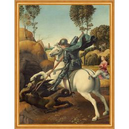 OTTO Kunstdruck Saint George and the Dragon Raffael Sankt Rüstung Reiter Pferd Drache, (1 St)