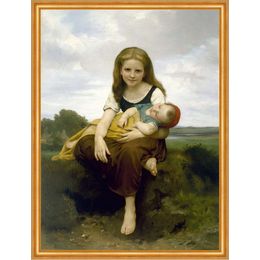 OTTO Kunstdruck The Elder Sister Adolphe Bouguereau Kinder Geschwister Mädchen Baby B, (1 St)