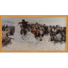 OTTO Kunstdruck Taking a Snow Town Wassili Iwanowitsch Surikow Winter Schnee Figur B A, (1 St)