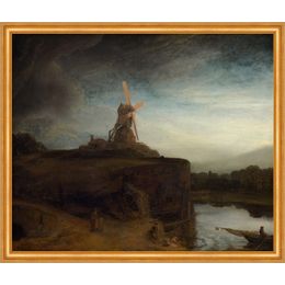 OTTO Kunstdruck The Mill Rembrandt van Rijn Windmühle Boot Himmel Felsen Wolken Nacht, (1 St)