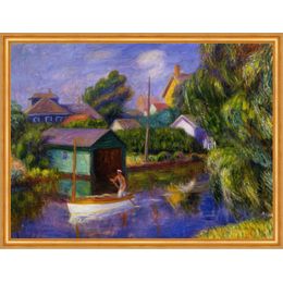 OTTO Kunstdruck The Green Boathouse William Glackens Bootshaus Fluß Dorf Stadt Kanal B, (1 St)