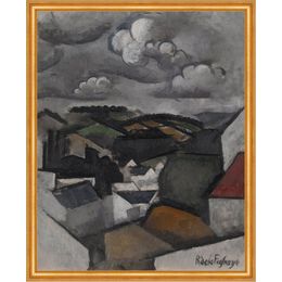 OTTO Kunstdruck Landscape with a Village, The Hills Beyond Meulan Fresnaye Dorf Wolke, (1 St)