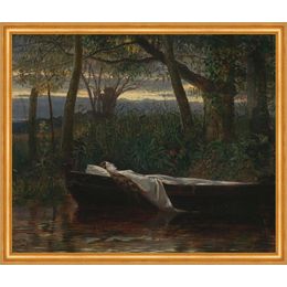 OTTO Kunstdruck The Lady of Shalott Walter Crane Tod Boot Ufer Schlafen Frauen weiß B, (1 St)