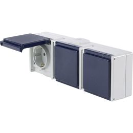 as - Schwabe Steckdose AS Schwabe 62464 Aufputz-Steckdose IP54 Grau