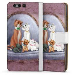 DeinDesign Handyhülle Aristocats Disney Offizielles Lizenzprodukt Aristocats, Huawei P10 Hülle Handy Flip Case Wallet Cover Handytasche Leder, weiß