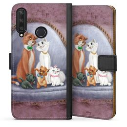 DeinDesign Handyhülle Aristocats Disney Offizielles Lizenzprodukt Aristocats, Huawei Y6p Hülle Handy Flip Case Wallet Cover Handytasche Leder, schwarz