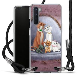 DeinDesign Handyhülle Aristocats Disney Offizielles Lizenzprodukt Aristocats, OnePlus Nord Handykette Hülle mit Band Case zum Umhängen, weiß